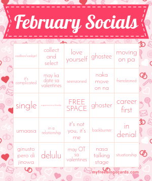 February Socials Bingo