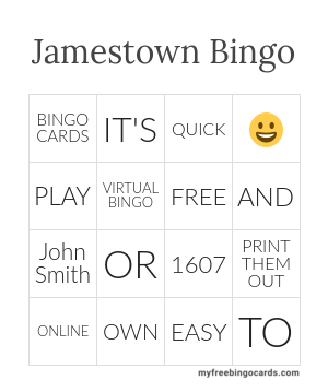 Jamestown Bingo