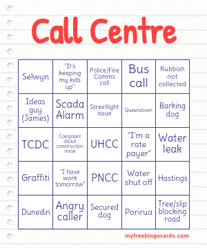 Call Centre Bingo
