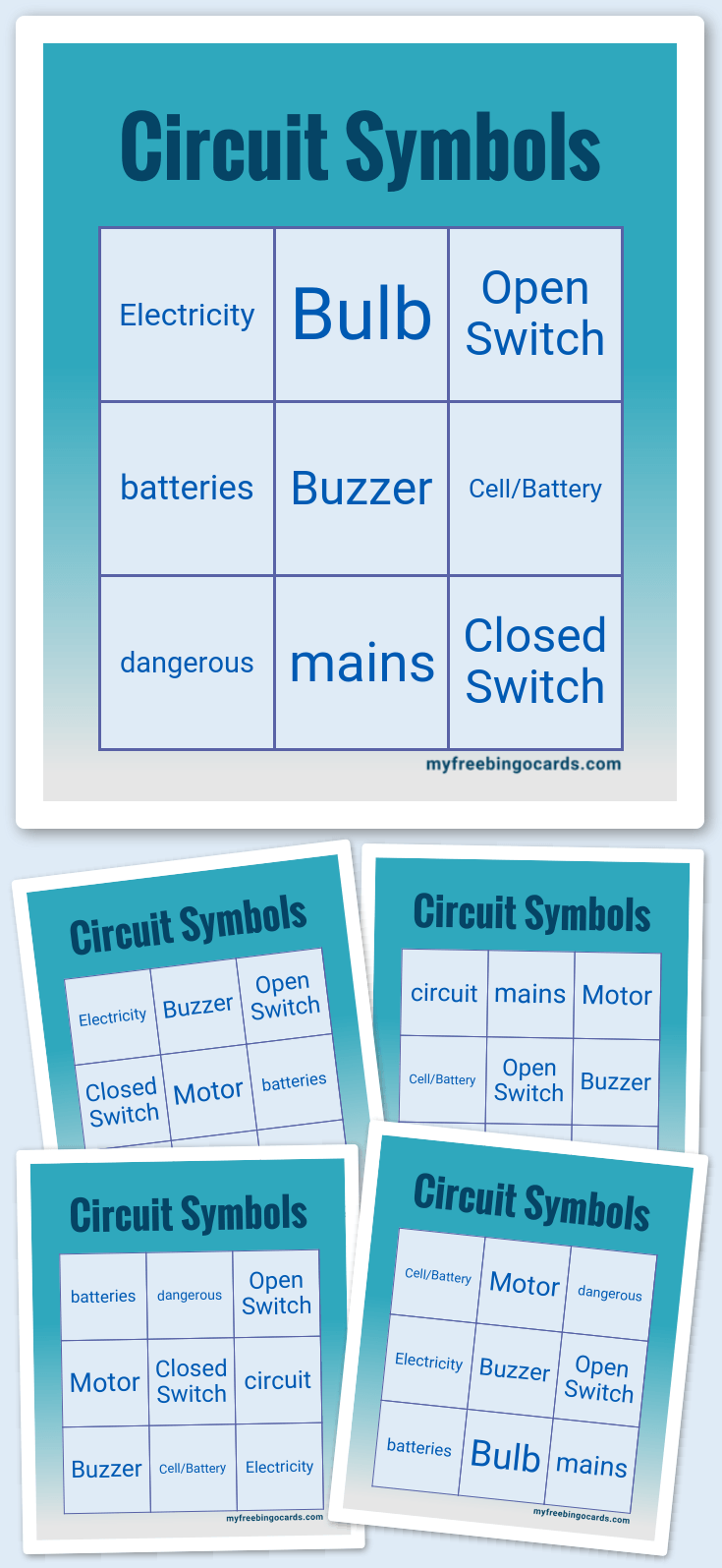 Virtual Circuit Symbols Bingo