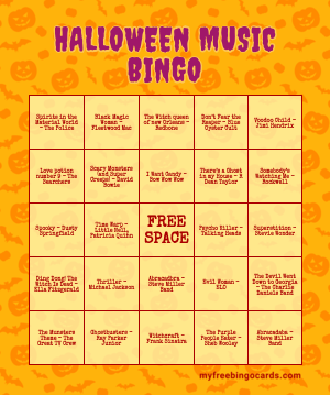HALLOWEEN MUSIC BINGO