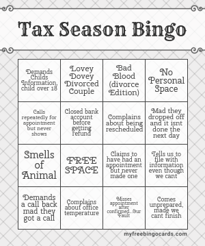 Tax Season Bingo