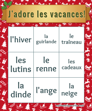 J'adore les vacances! Bingo