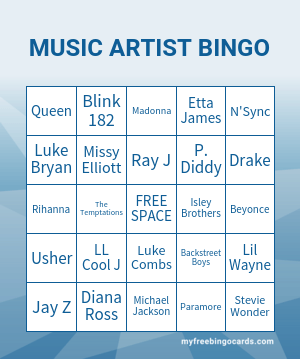 MUSIC ARTIST BINGO
