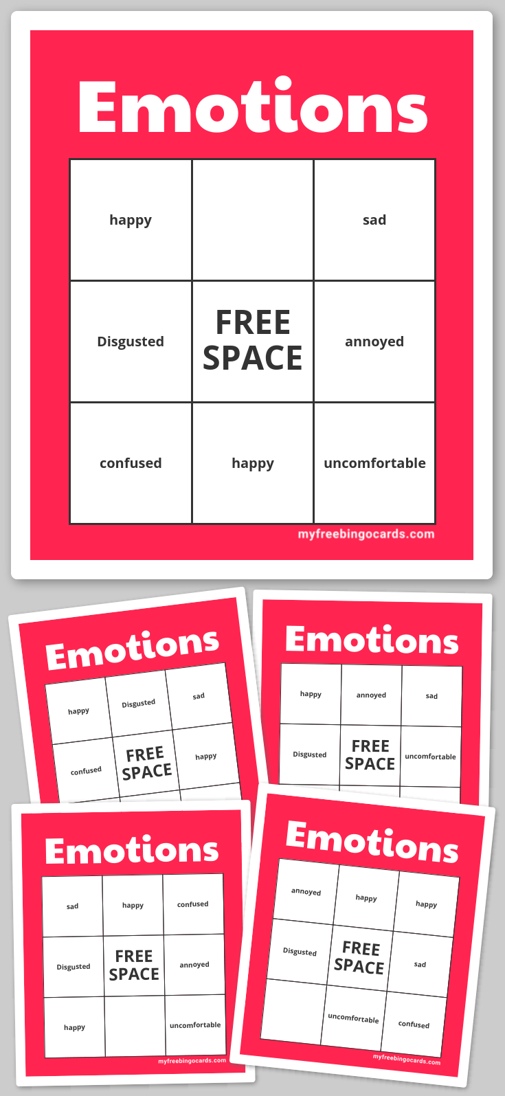 Virtual Emotions Bingo