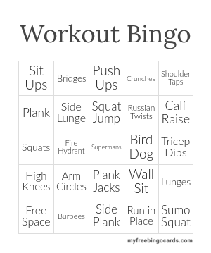 Workout Bingo