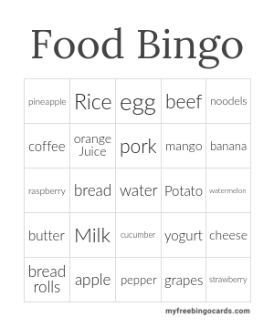 Food Bingo