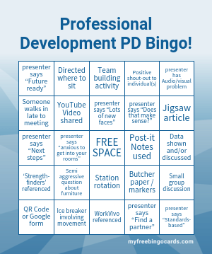 Professional Development PD Bingo!