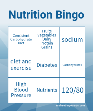 Print 100+ Nutrition Bingo Cards