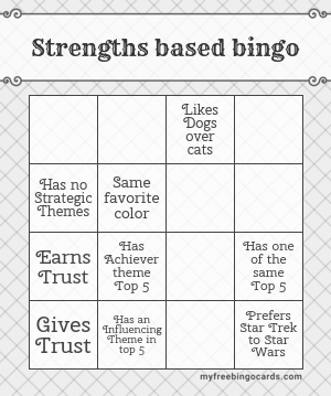 Strengths based bingo