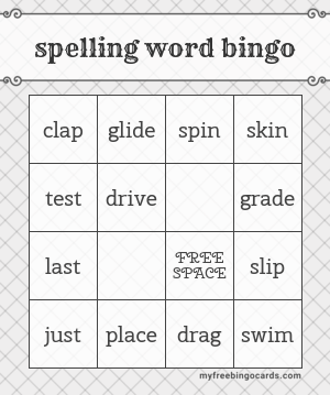 Print 100+ spelling word bingo cards