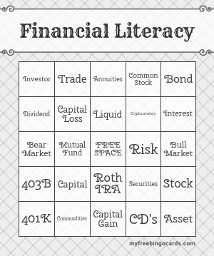 Financial Literacy Bingo