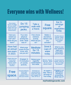 Everyone wins with Wellness! Bingo