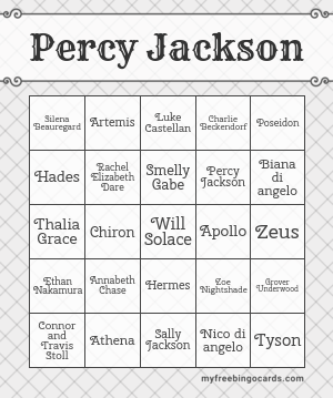 Percy Jackson Bingo