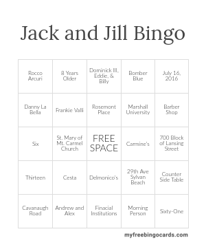 Jack and Jill Bingo