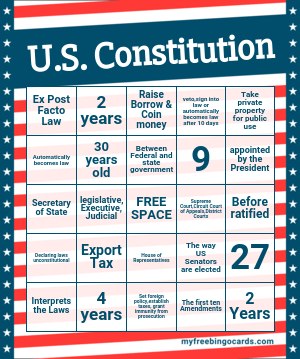 U.S. Constitution Bingo