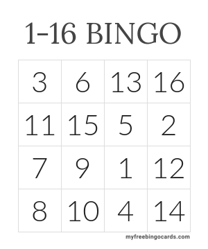1-16 BINGO
