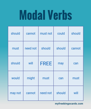 Modal Verbs Bingo