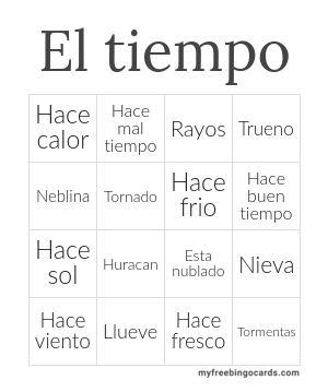 El tiempo Bingo