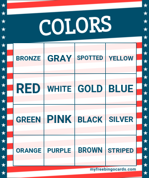 COLORS BINGO