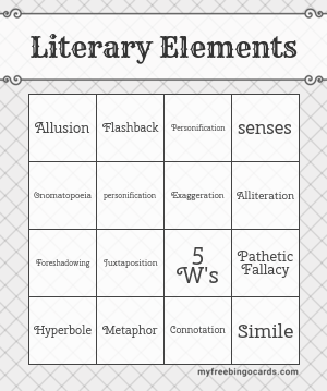 Literary Elements Bingo