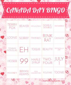 CANADA DAY BINGO