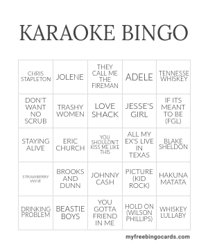 KARAOKE BINGO