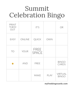 Summit Celebration Bingo