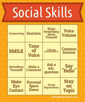 Social Skills Bingo