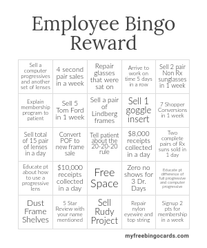 Employee Bingo Reward