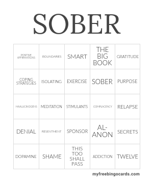 SOBER BINGO