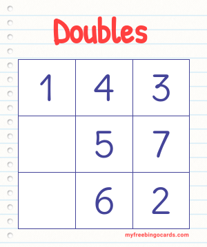 Doubles Bingo