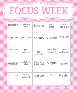 FOCUS WEEK BINGO