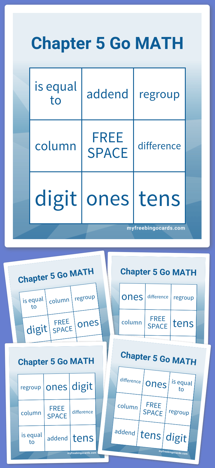 Virtual Chapter 5 Go MATH Bingo