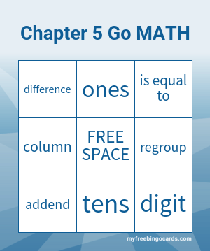 Chapter 5 Go MATH Bingo