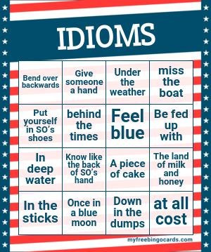 IDIOMS BINGO