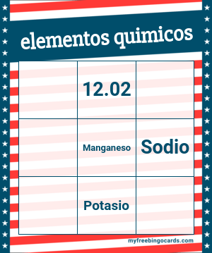 elementos quimicos bingo