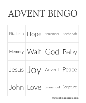 ADVENT BINGO