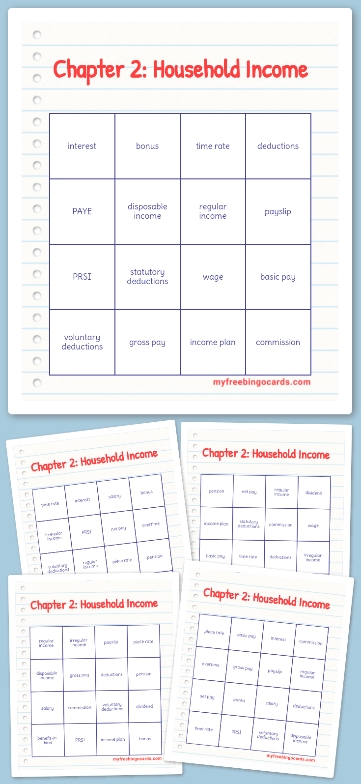 Virtual Chapter 2: Household Income Bingo