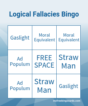 Logical Fallacies Bingo