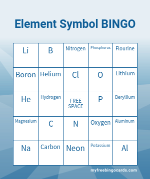 Element Symbol BINGO