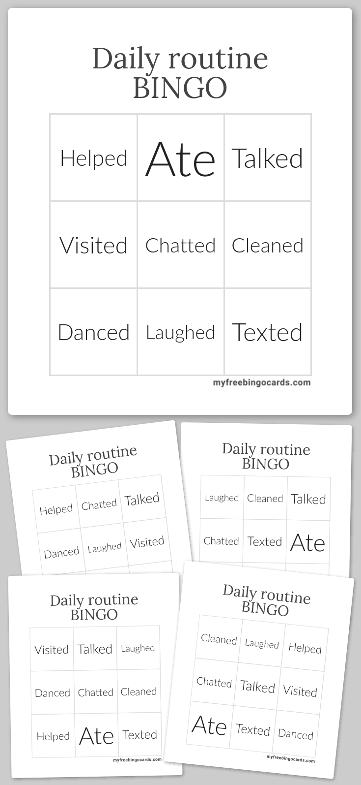 Virtual Daily routine BINGO