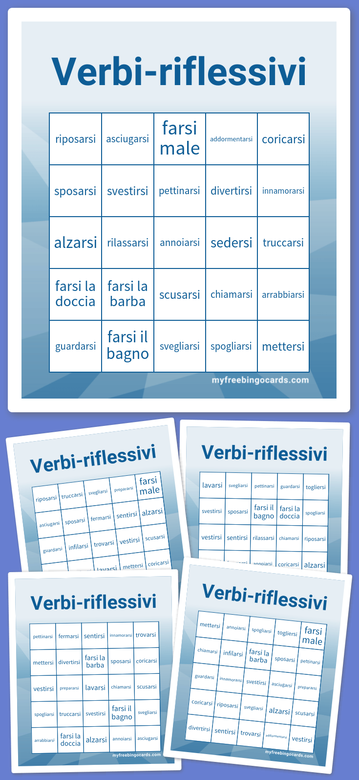Virtual Verbi-riflessivi Bingo