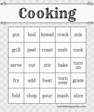 Cooking Bingo