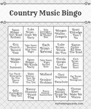 Country Music Bingo