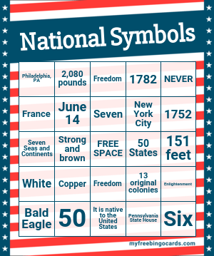 National Symbols Bingo