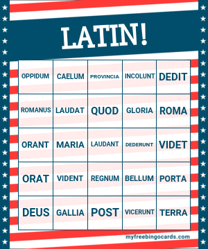 LATIN! BINGO