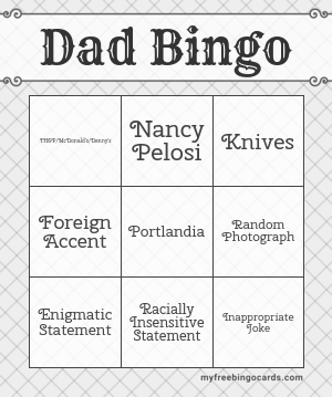 Print 100+ Dad Bingo Cards