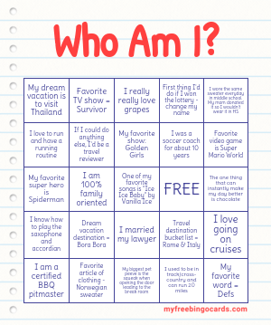 Who Am I? Bingo