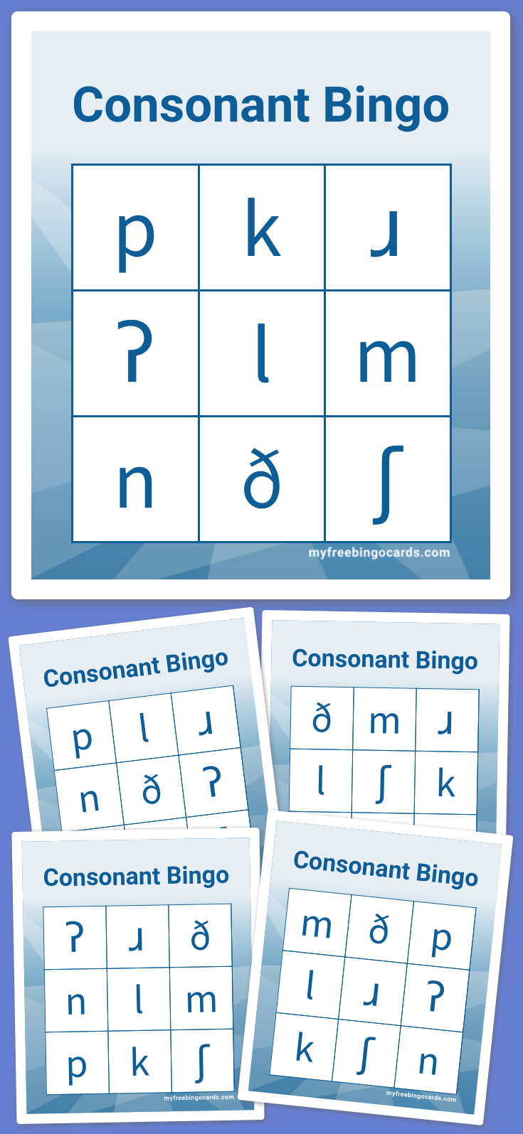Virtual Consonant Bingo